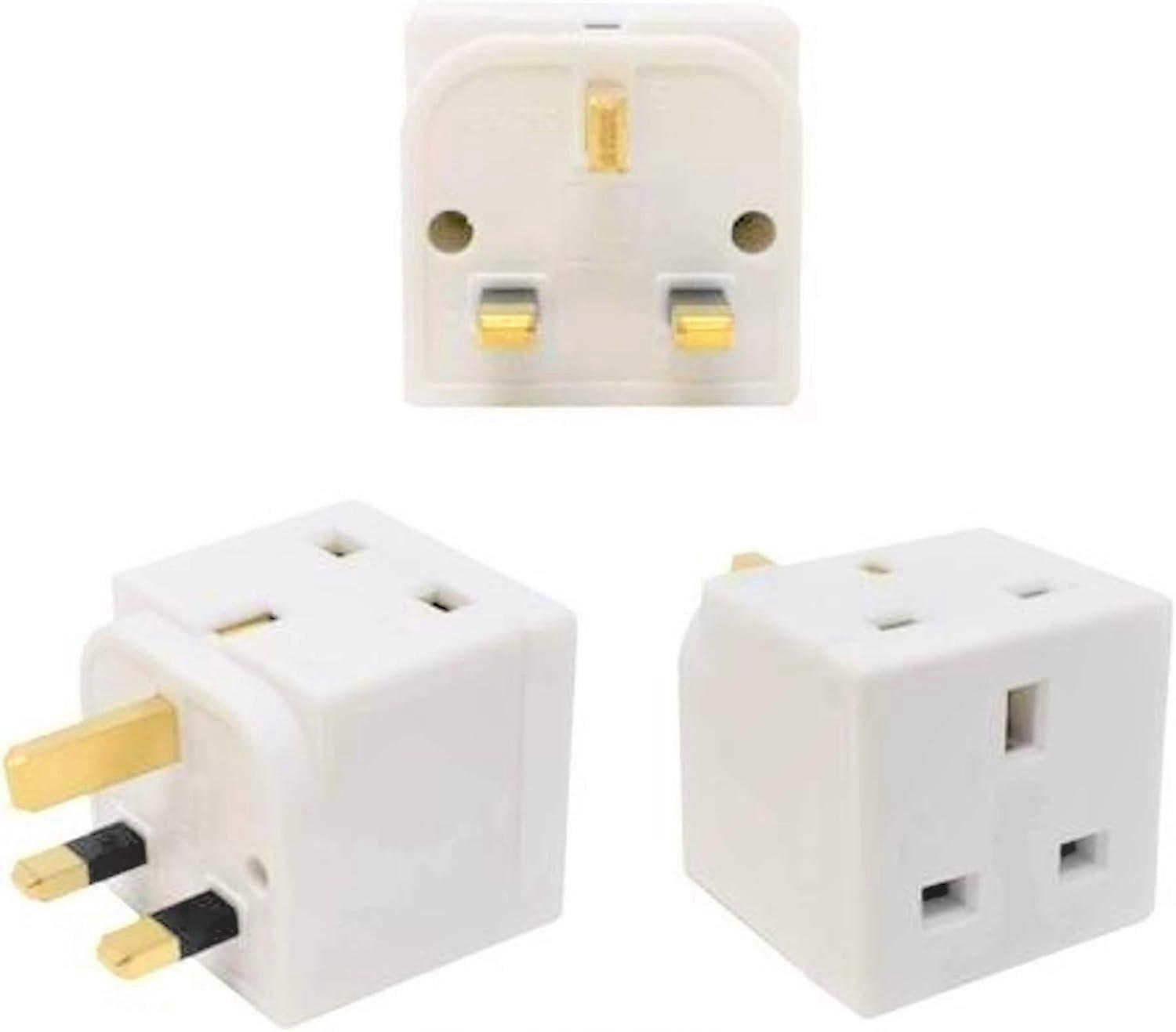 3 Way Triple Plug Adaptor - Multi Plugs Extension Sockets Adapter - UK 3 Pin Socket Extensions ...