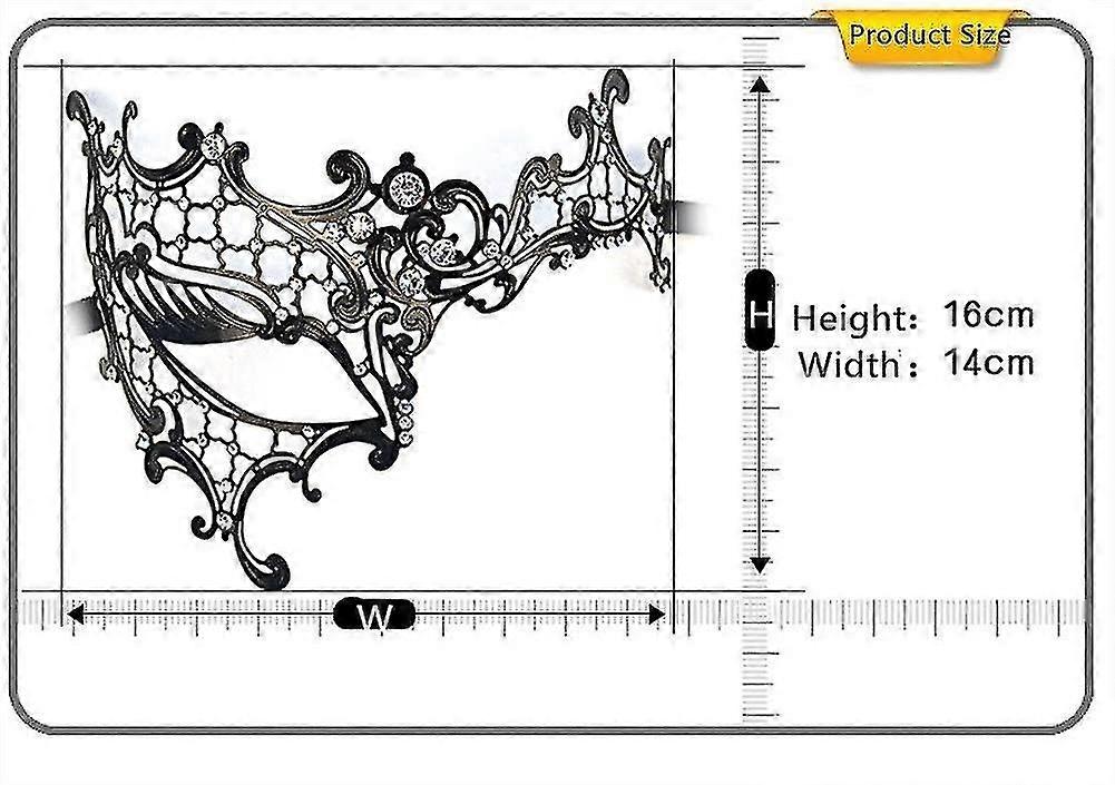 Masquerade Mask For Women Half Face Mask Princess Venetian Style Metal ...
