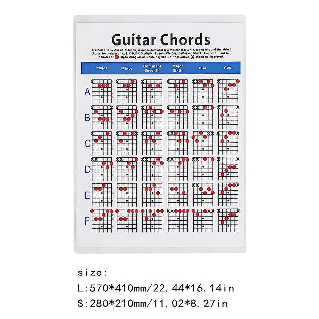 6 String Guitar Chords Poster Sticker Chord Chart Reference Learning 2257