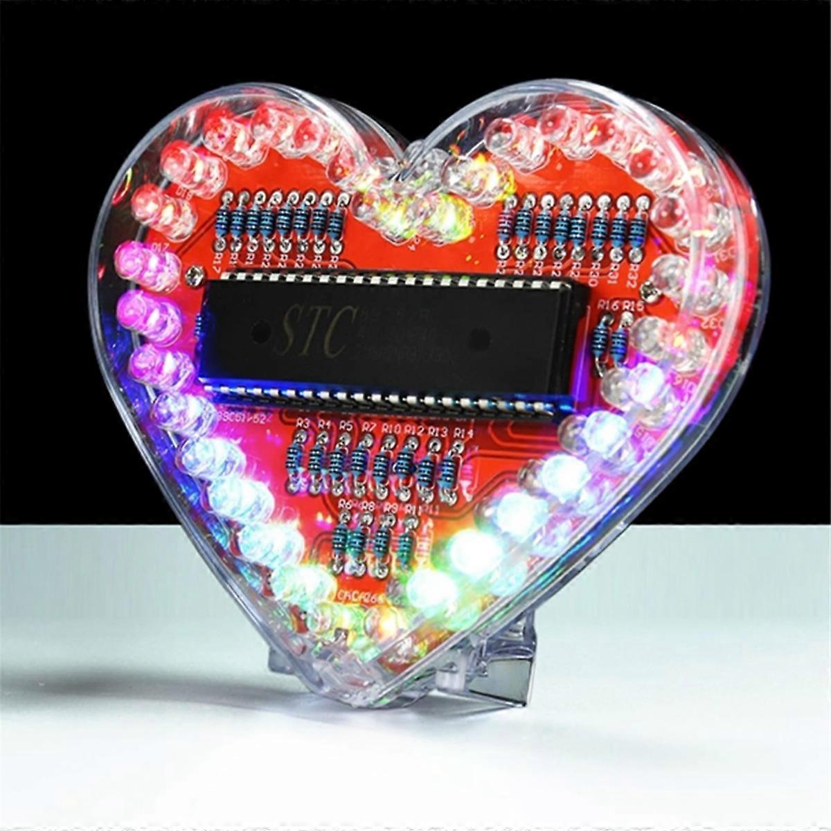 Soldering Practice Kit, Heart Shaped LED Light Soldering Project RGB ...