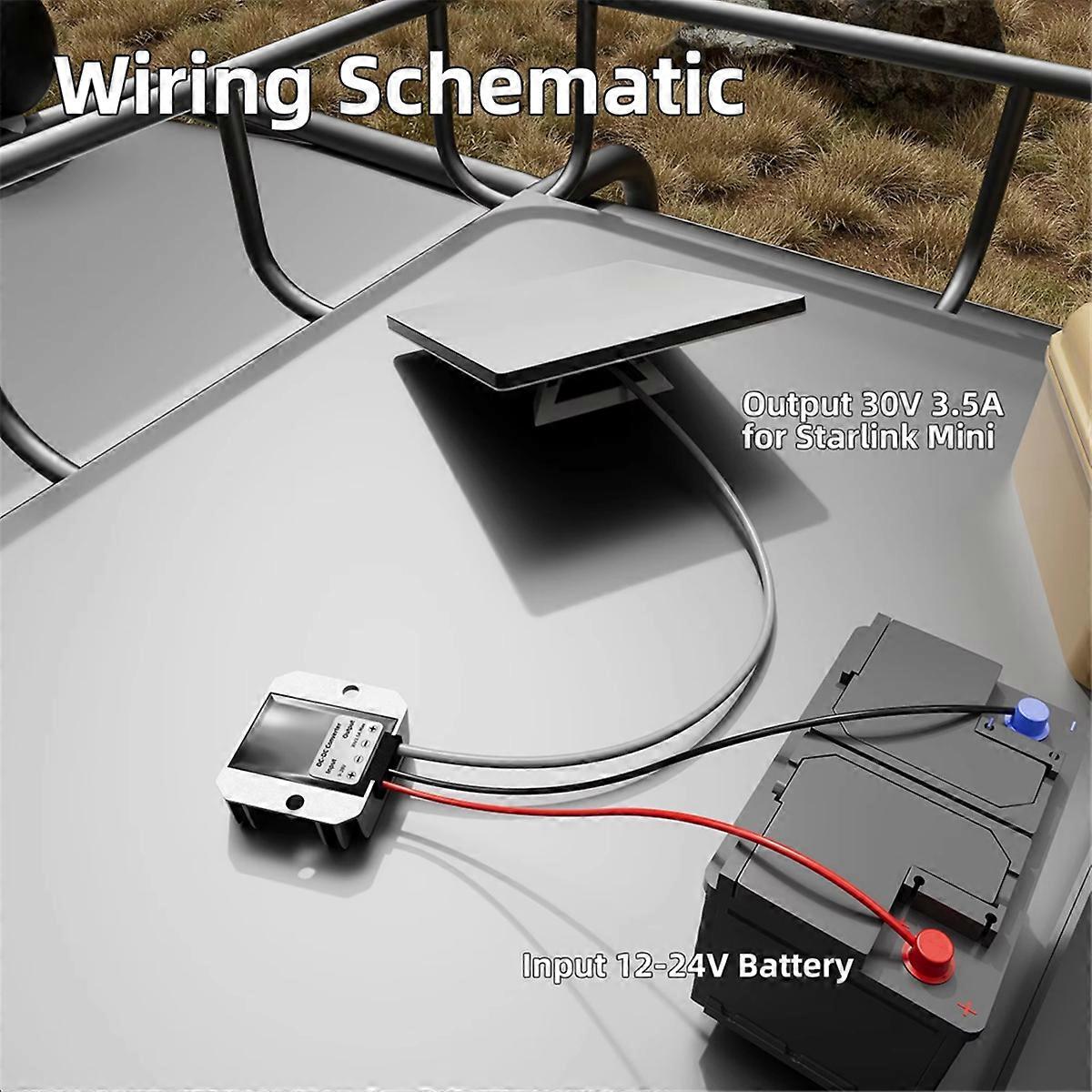 For Starlink Mini Step Up Power Cable 12V/24V to 30V 3.5A Converter ...
