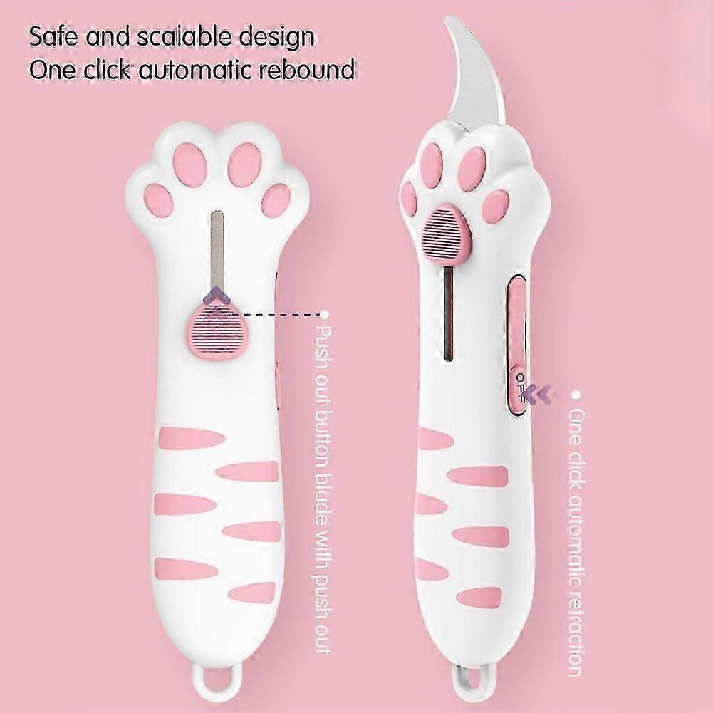 Cute Retractable Box Cutters Cat Paw Shaped Mini Utility Knives for ...