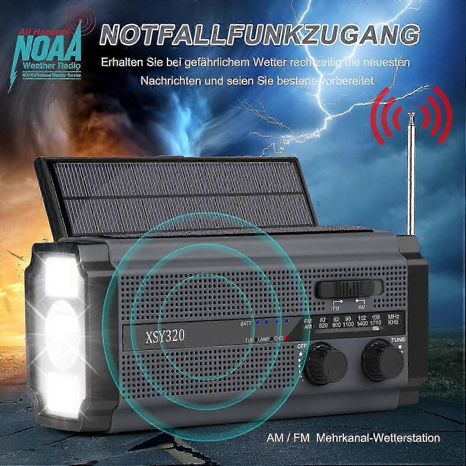 Solar Radio, AM/FM Crank Radio, Portable Emergency Radio with 5000 mAh ...