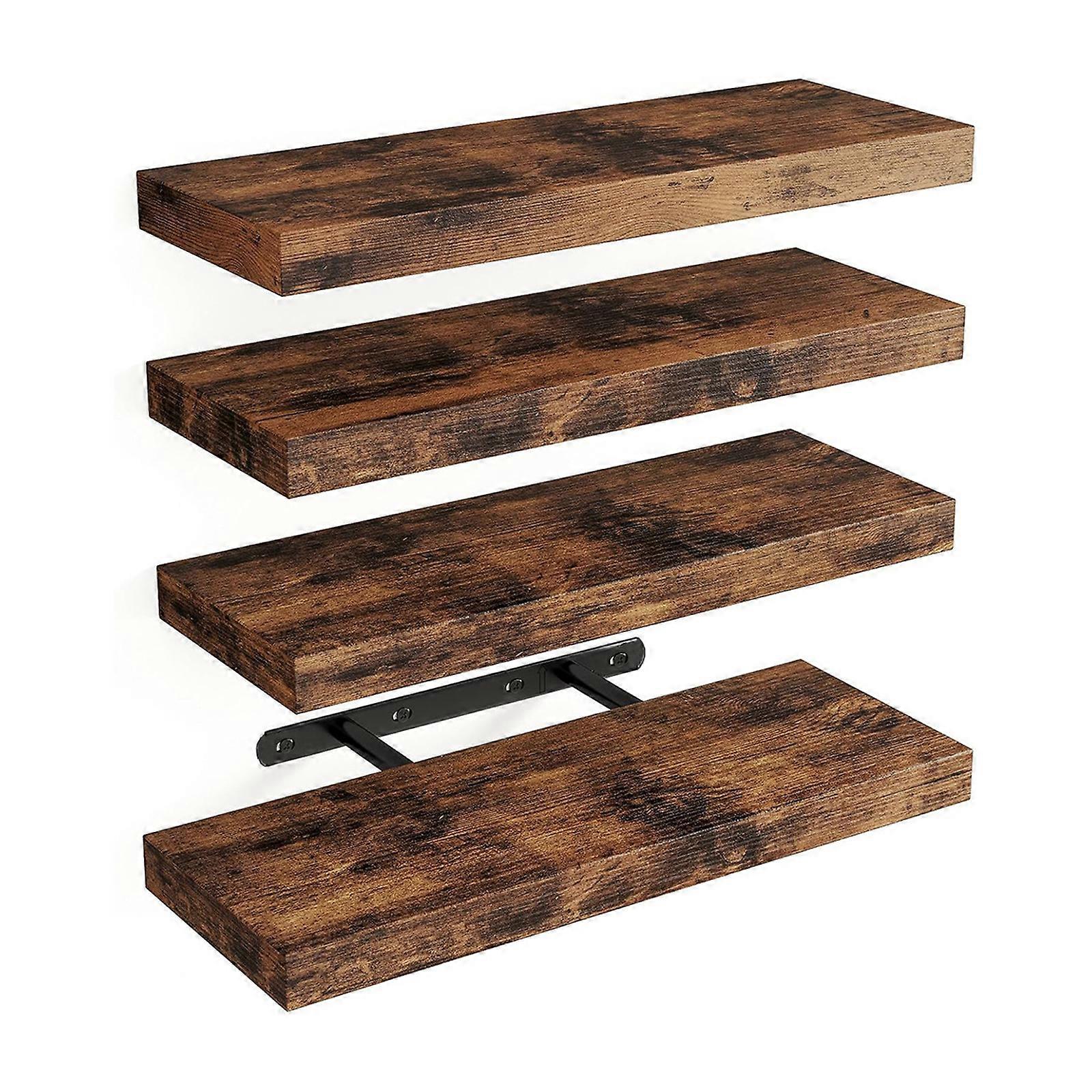 Contemporary Wood Metal Floating Shelves Deep Wall Mount Quick ...