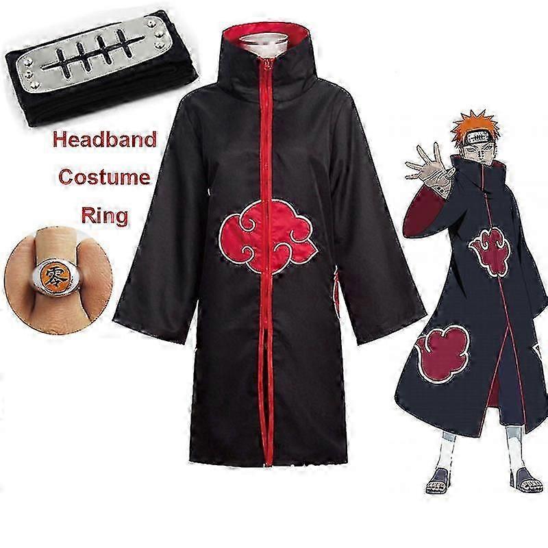 Harajuku Cosplayuchiha Itachi Cosply Costume Headband Necklace Ring ...