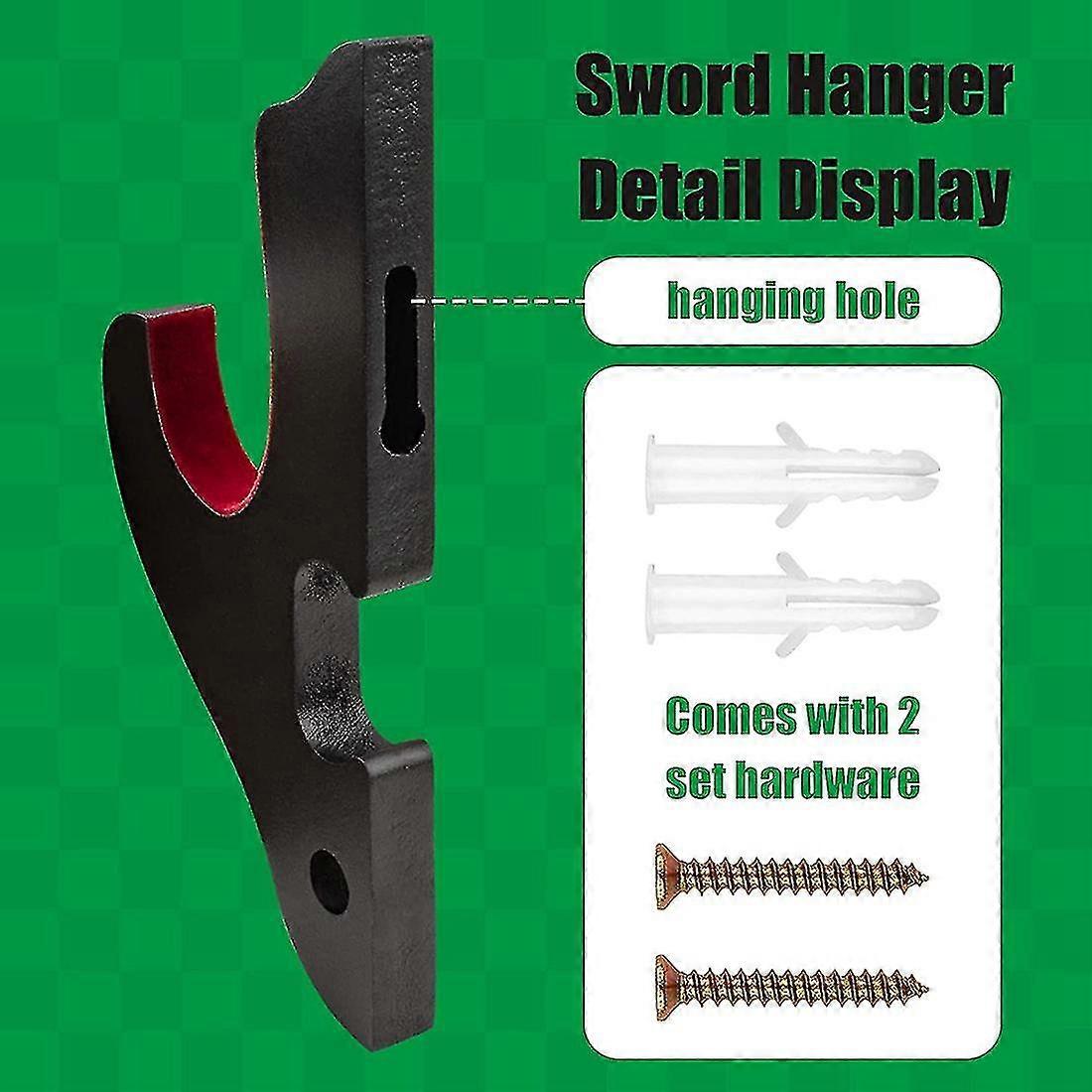 Adjustable Katana Wall Mount 2/Set Padded Hook Samurai Sword Display Hanger | Fruugo UK