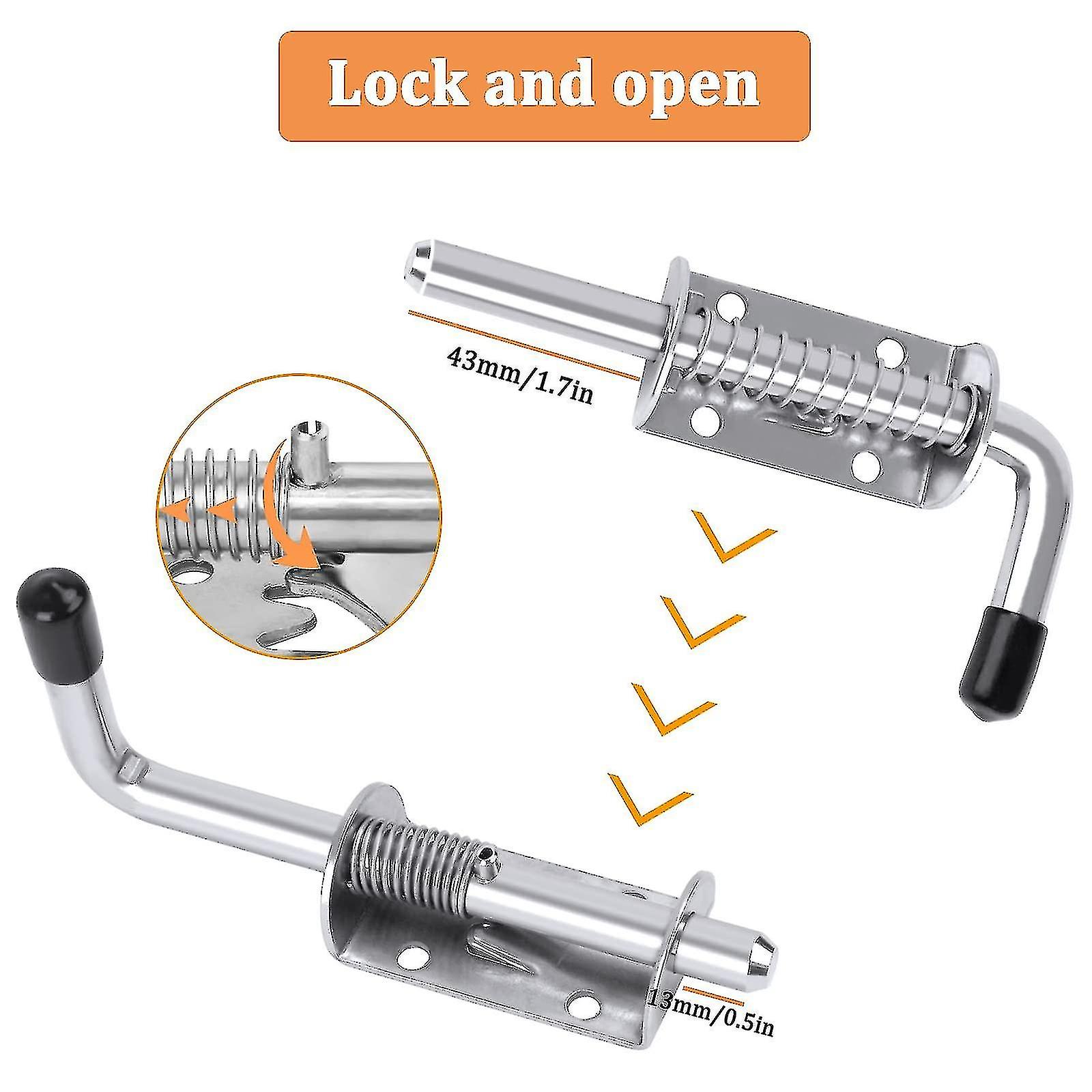 2 Piece Spring Bolt Stainless Steel - Bolt Bolt - Gate Bolt Door Bolt ...