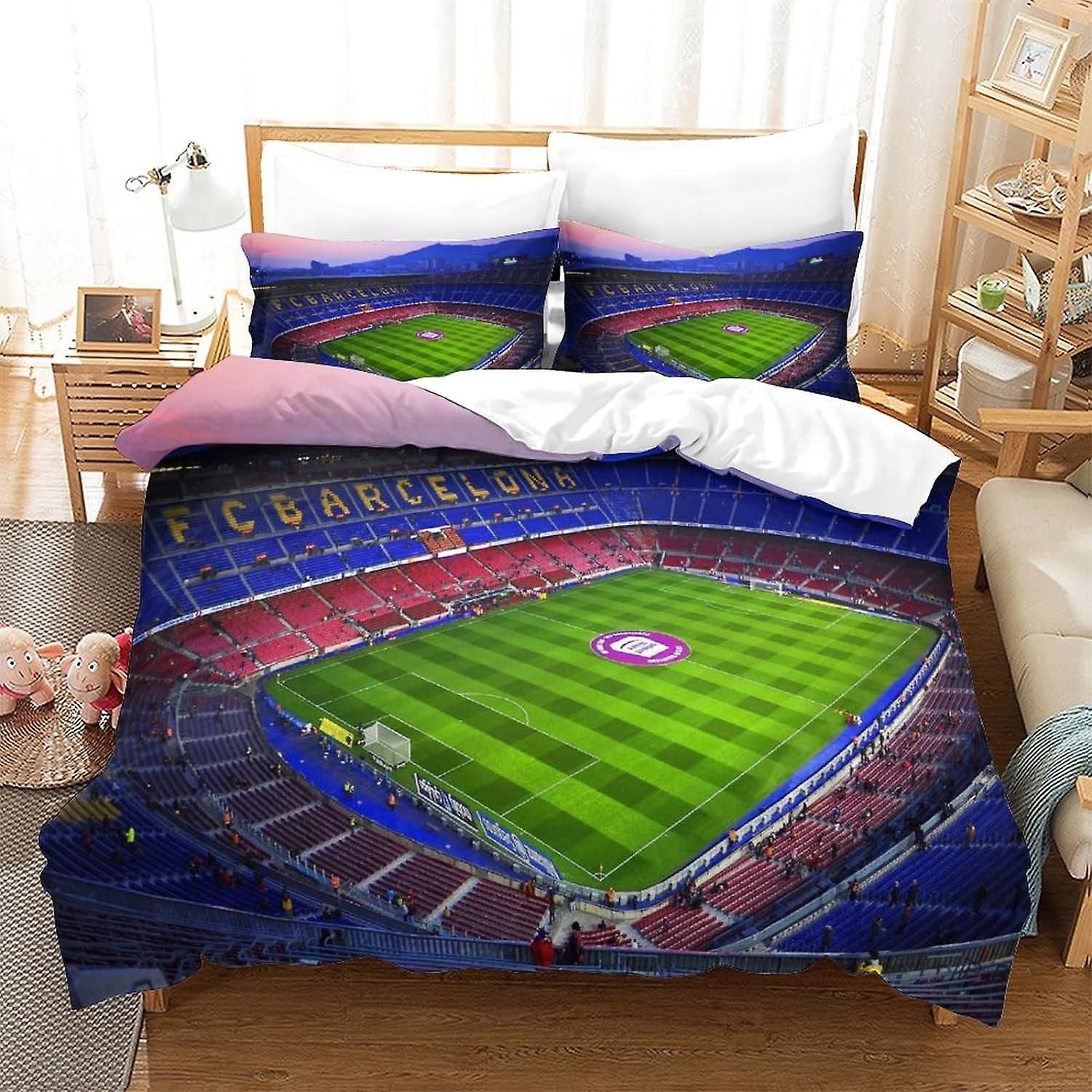 Camp Nou Barcelona Duvet Cover Set King Size 3D Football Pitches ...