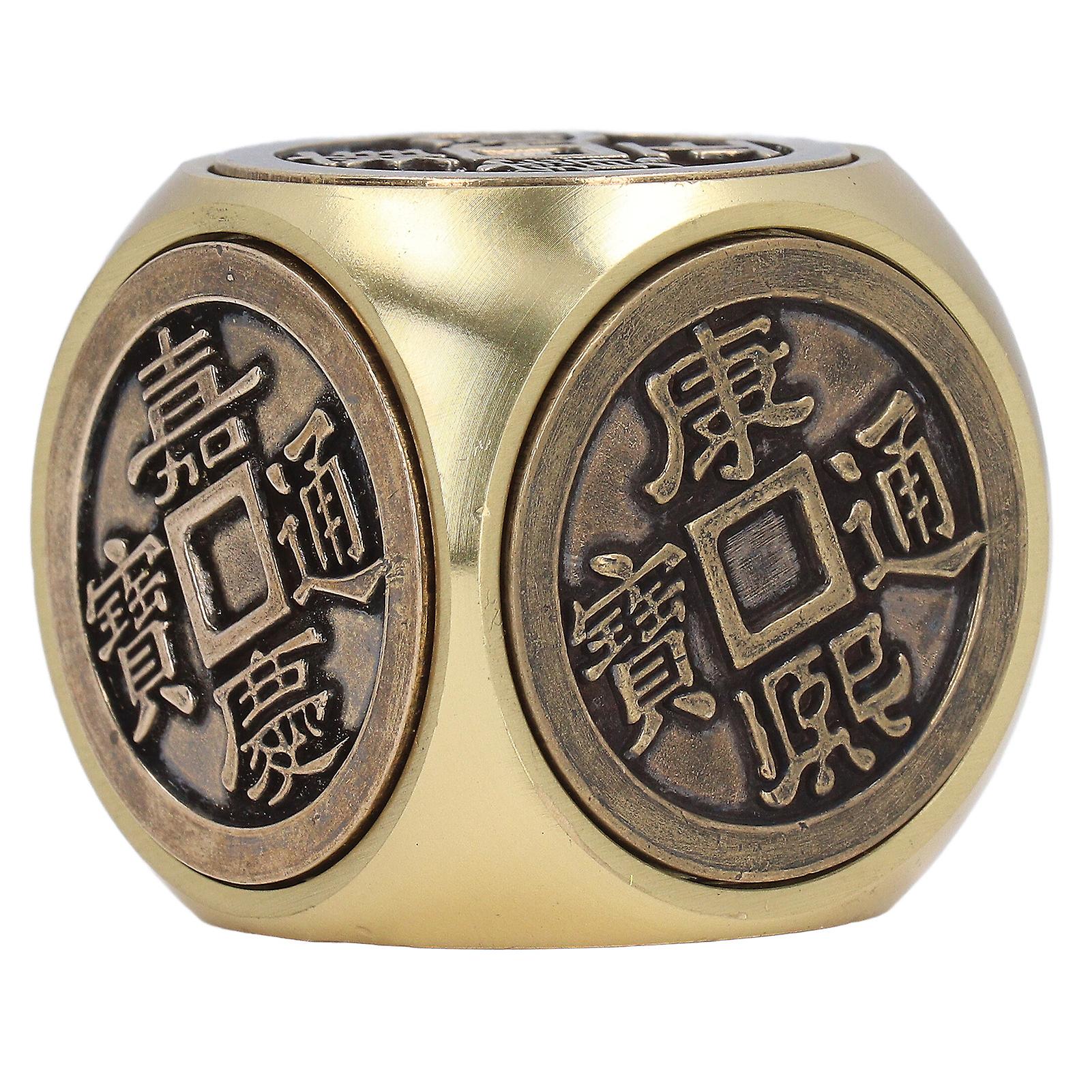 Metal Fidget Cube Rotating Brass Gyroscope 6 Sided Stress Relief ...