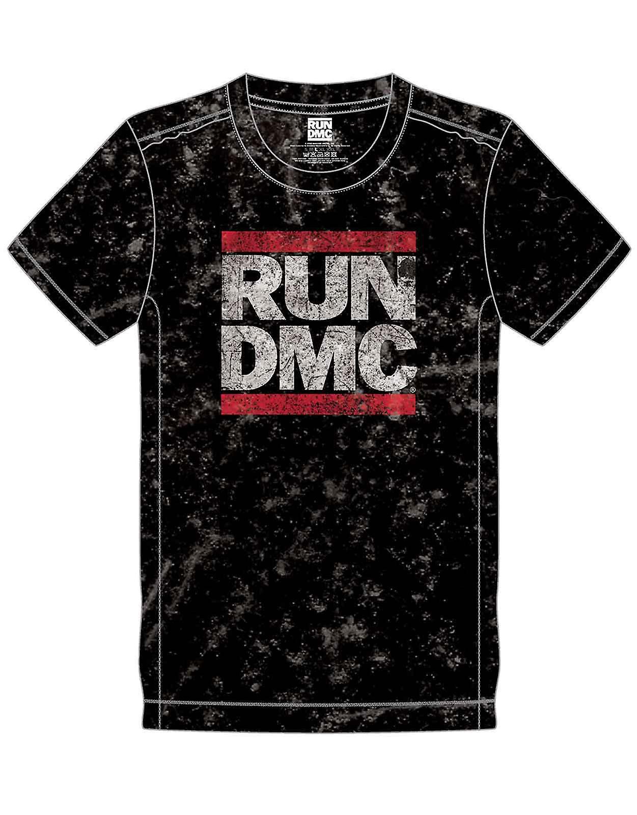 RUN DMC T Shirt Band Logo new Official Mens Black Snow Wash | Fruugo SE