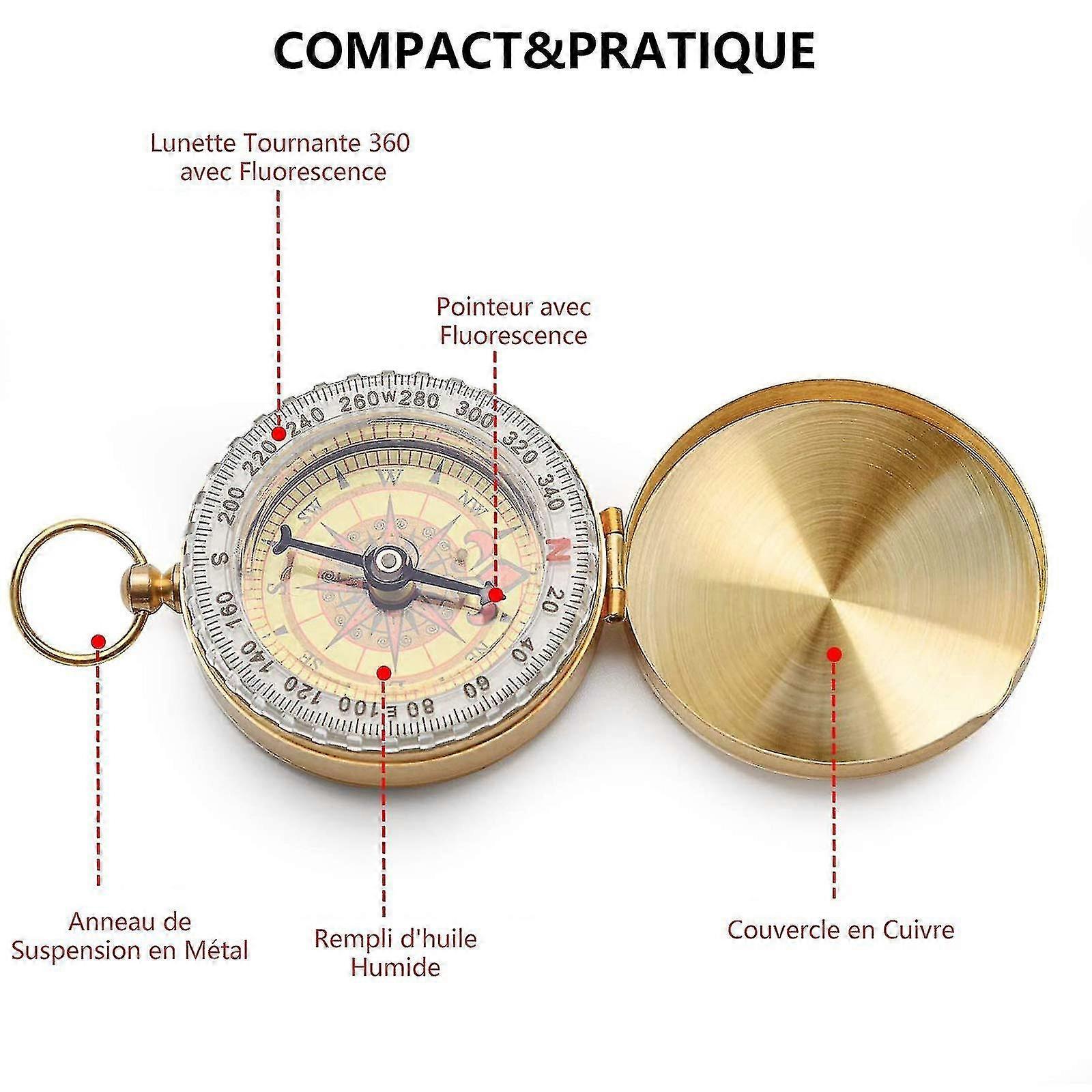 Compass, Metal Camping Compass, Pocket Compass, Waterproof Compass ...
