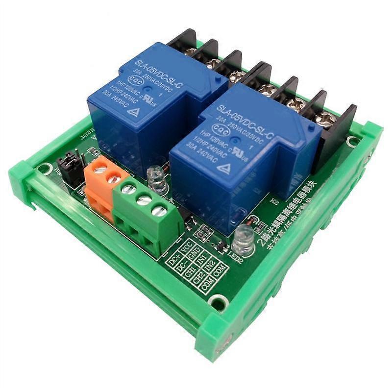 2 Channel Relay Module 30A with Optocoupler Isolation High Low Trigger for Smart Home PLC with ...
