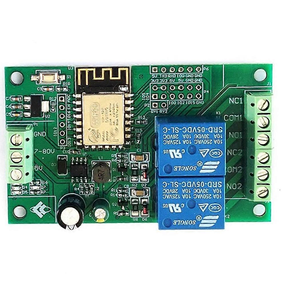 Esp8266 Esp-12F Wifi Relay Module 2Channel 5V/8-80V Network Relay ...