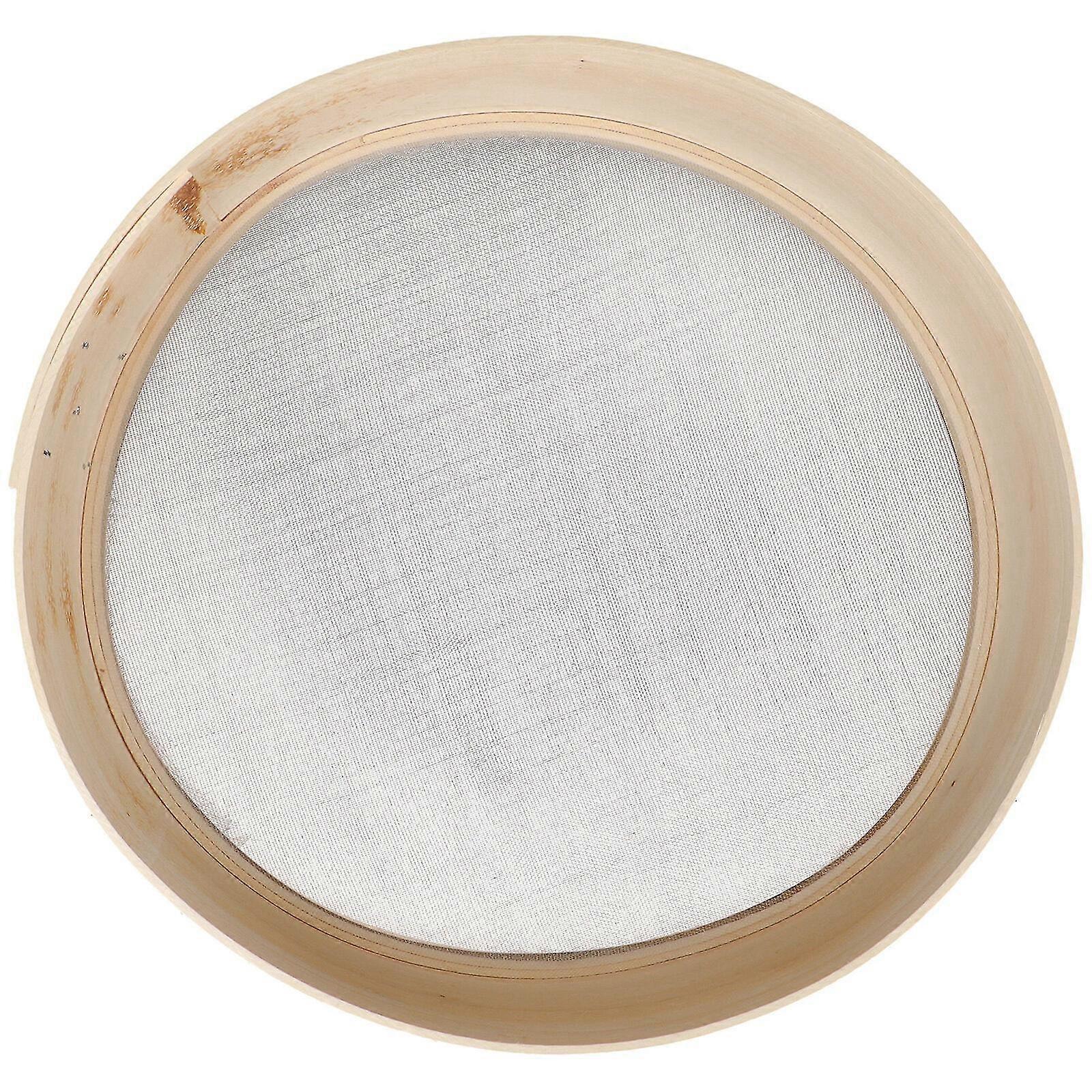 Household Flour Sifter Handheld Sieve Wooden Flour Strainer Sieve ...