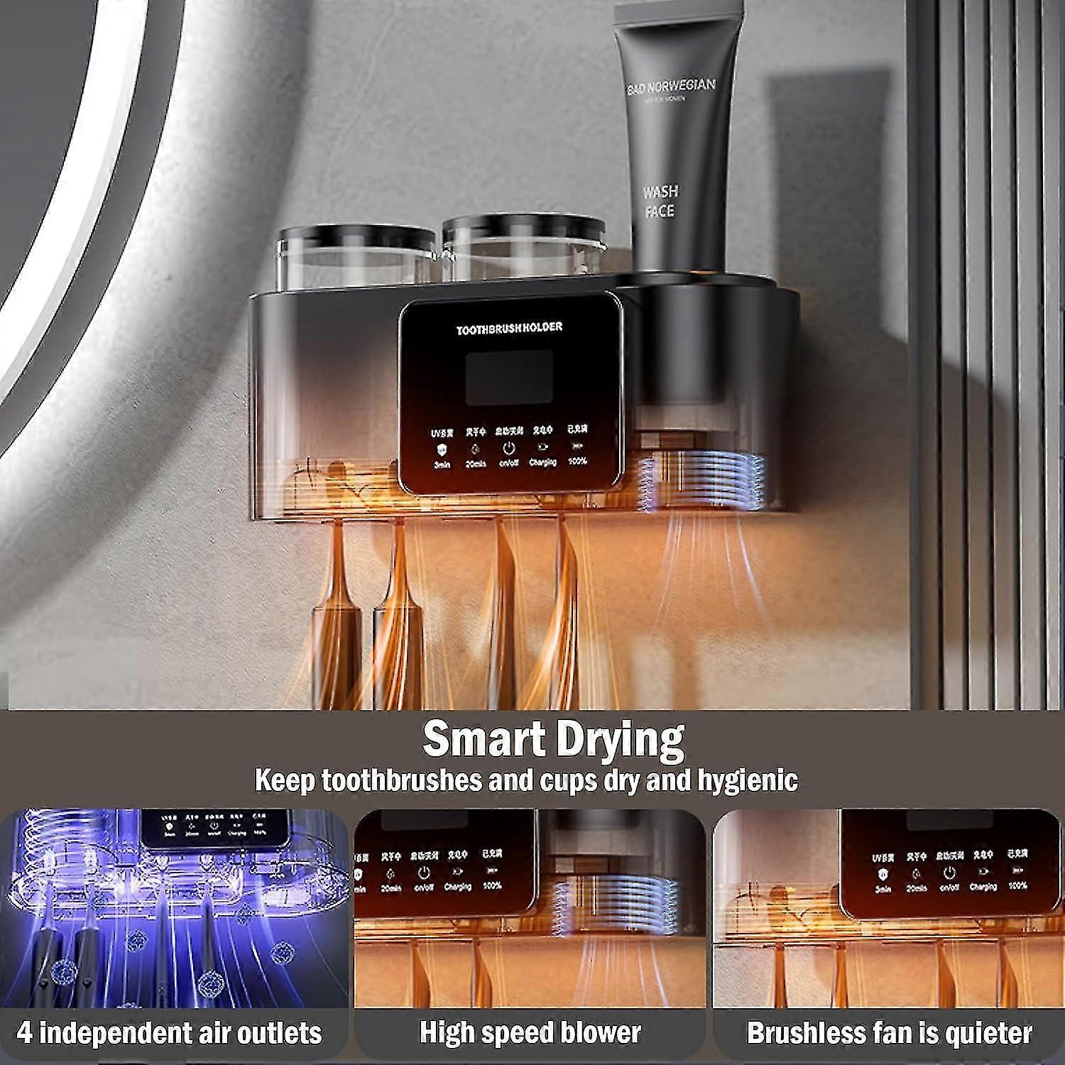 SCSYV Toothbrush Holder for Bathrooms, Electric Toothbrush Holders Wall ...