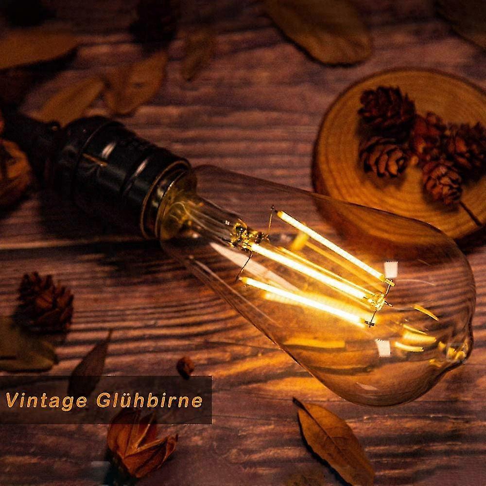 6 Pack Edison Vintage E27 Led Incandescent Light Bulbs, 6w (replaces ...