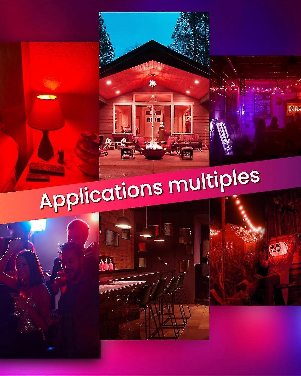 Red Led E27 Edison Screw Bulbs, 9w A60/a19 Gls Coloured Light Bulb ...