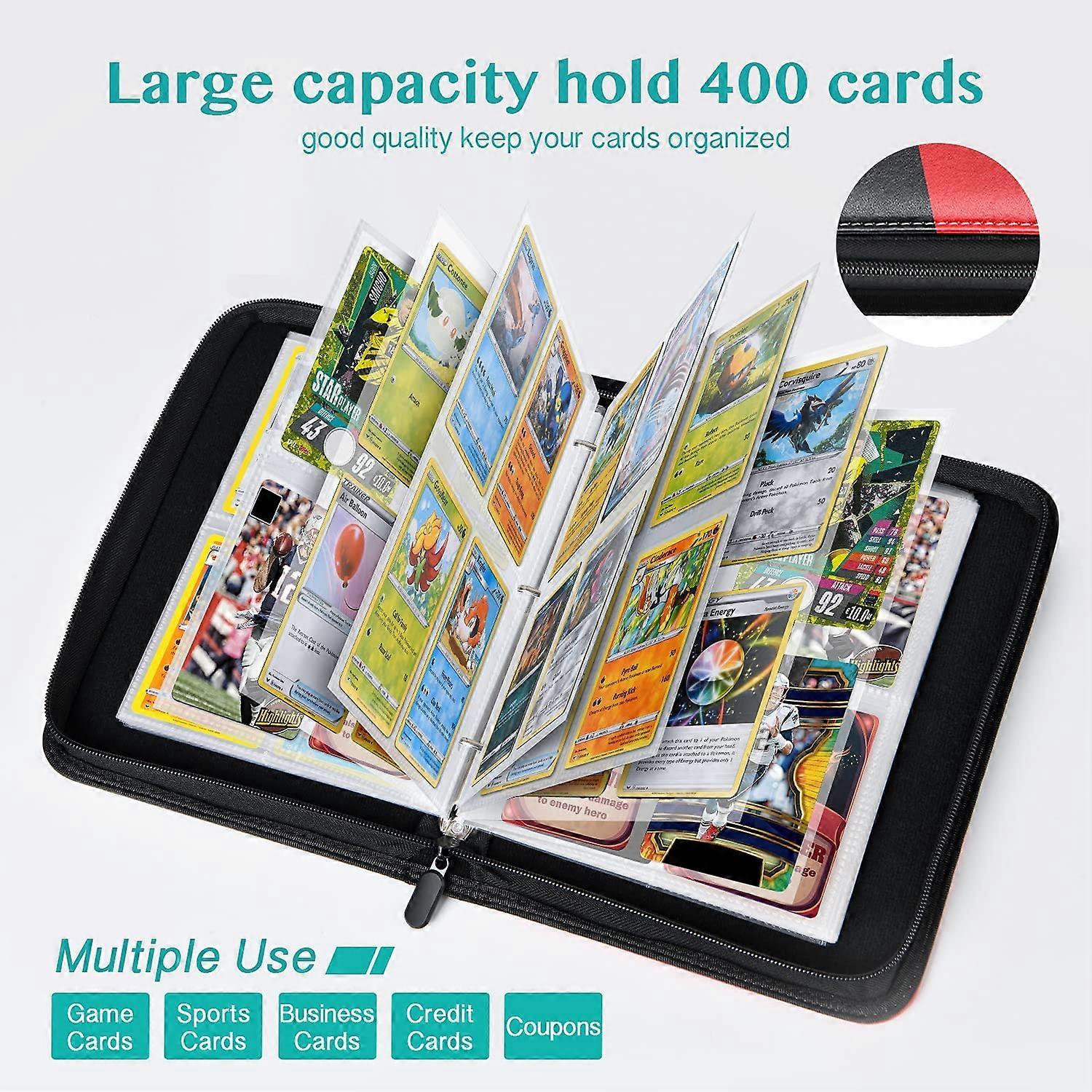 Premium 400 Pocket Scrapbook , Trading Card Albums, Book Carrying Case ...