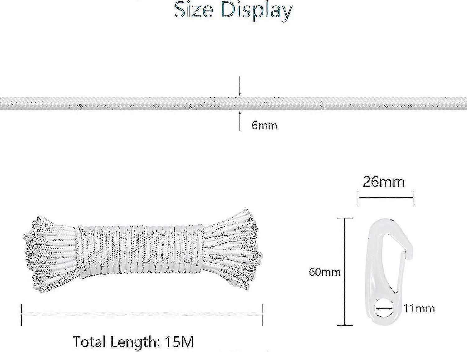 15m 6mm Nylon Flag Rope Flagpole Rope Pole Flag Halyard Line | Fruugo UK