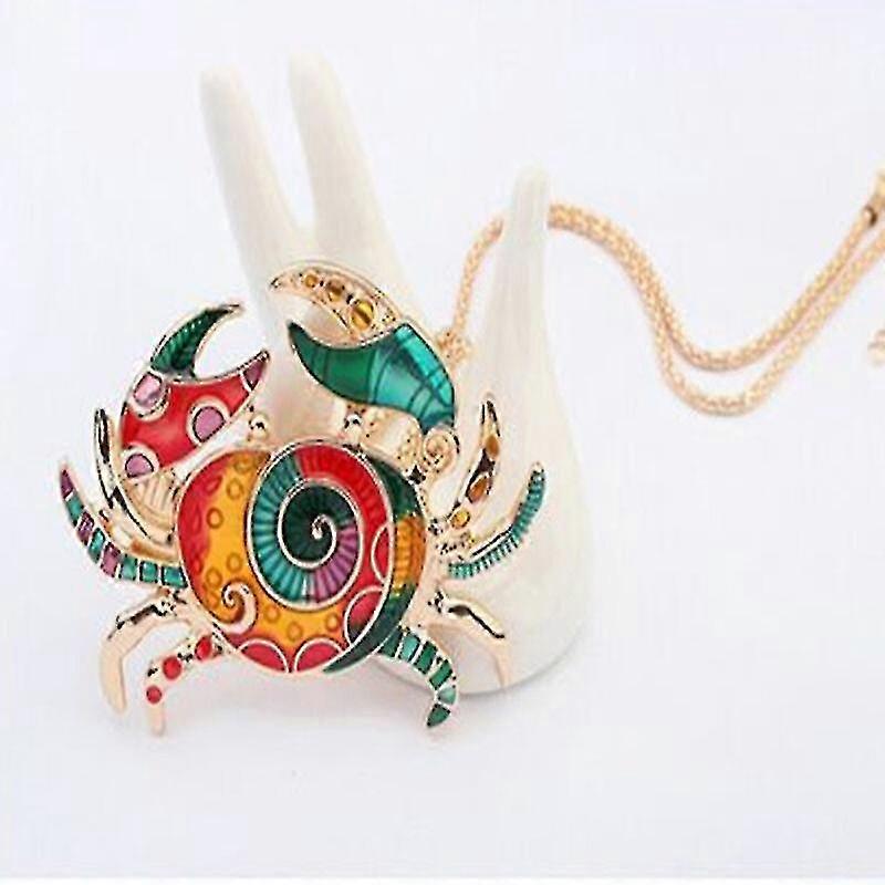 Crab Pendant Necklace Neck Chain With Dangling Earrings Set For Jewelry ...