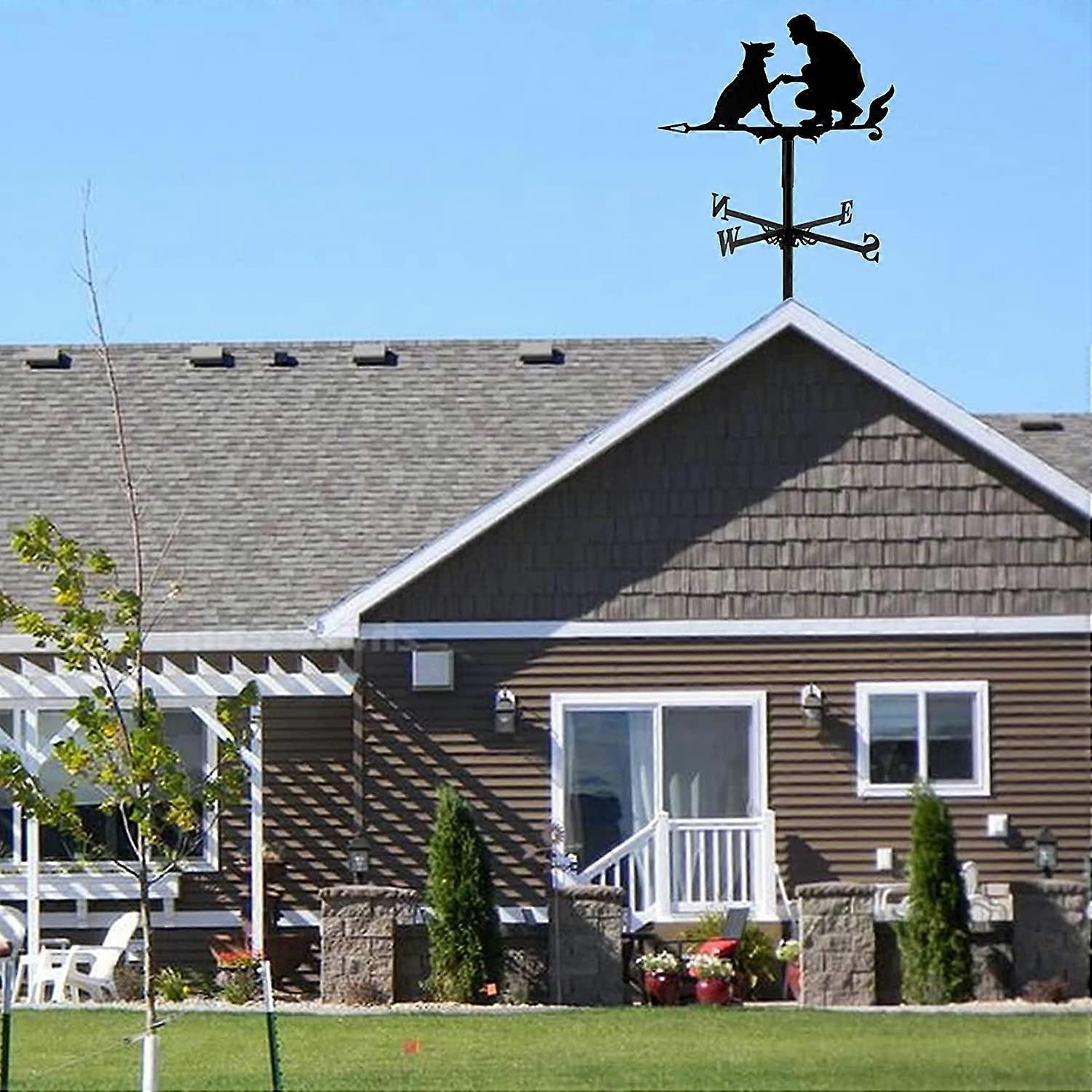 Weather Vane with Wind Direction Indicator for Man and Dog Hollow ...