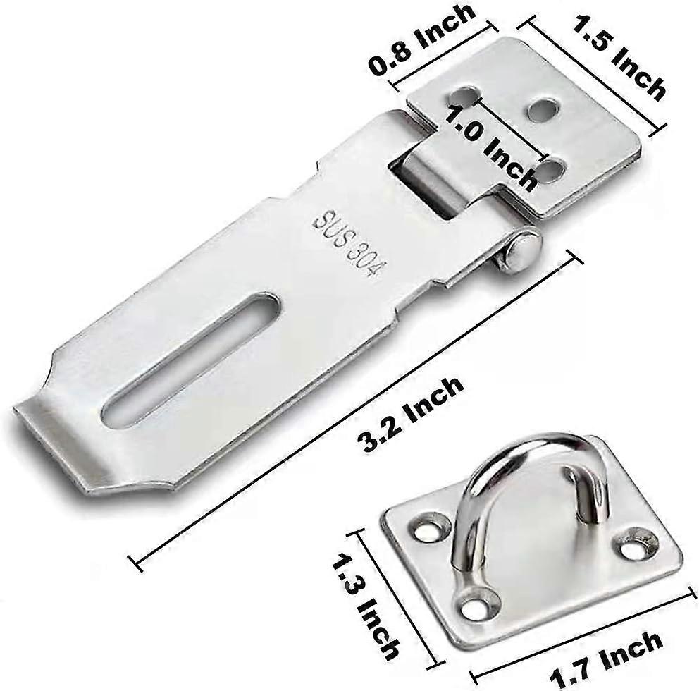 Padlock Latch Lock 3 Inch SUS304 Stainless Steel Hasp Lock Latch Door ...