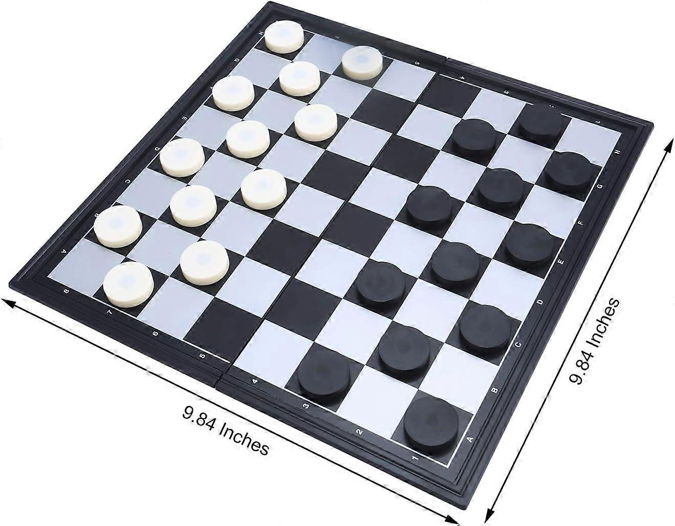 Magnetic Travel Checkers Board Game Set with Folding Board Family ...