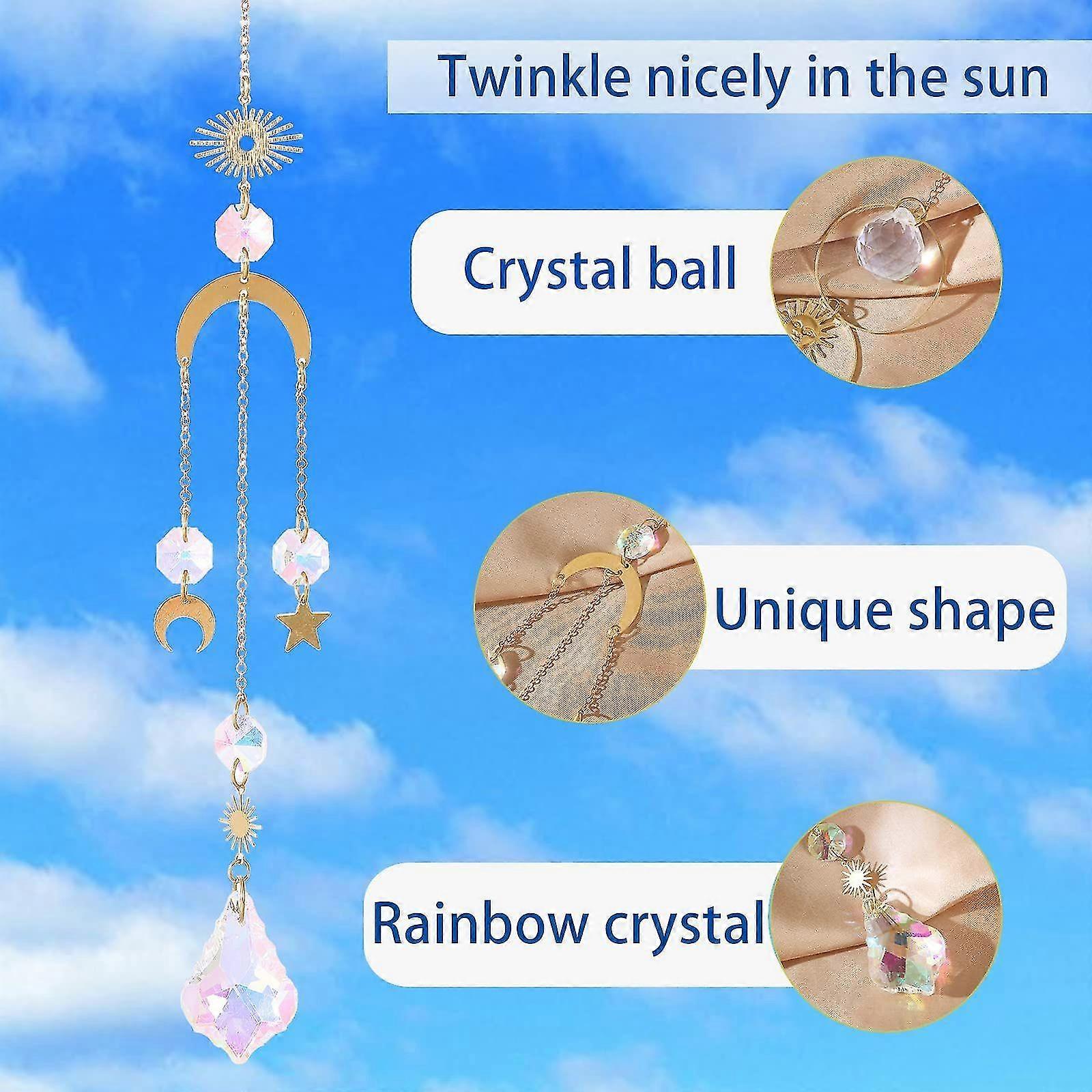 6 Pcs Colourful Suncatcher Crystals, Hanging Light Catchers, Crystal ...