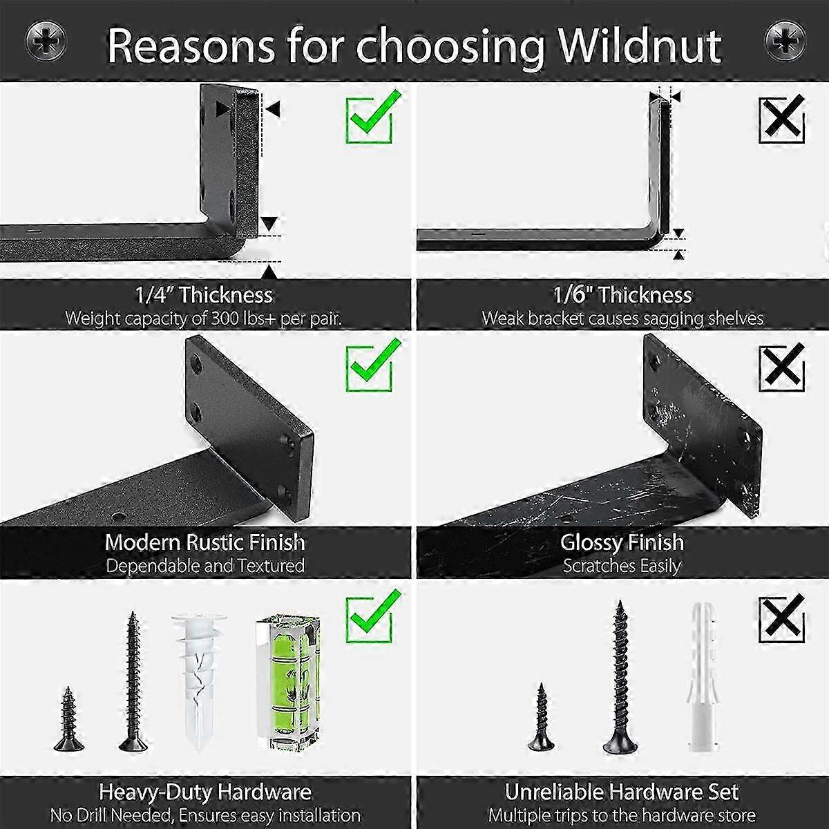 Duty Shelf Brackets , 2 Pack Floating Shelf Brackets, Rustic Industrial ...