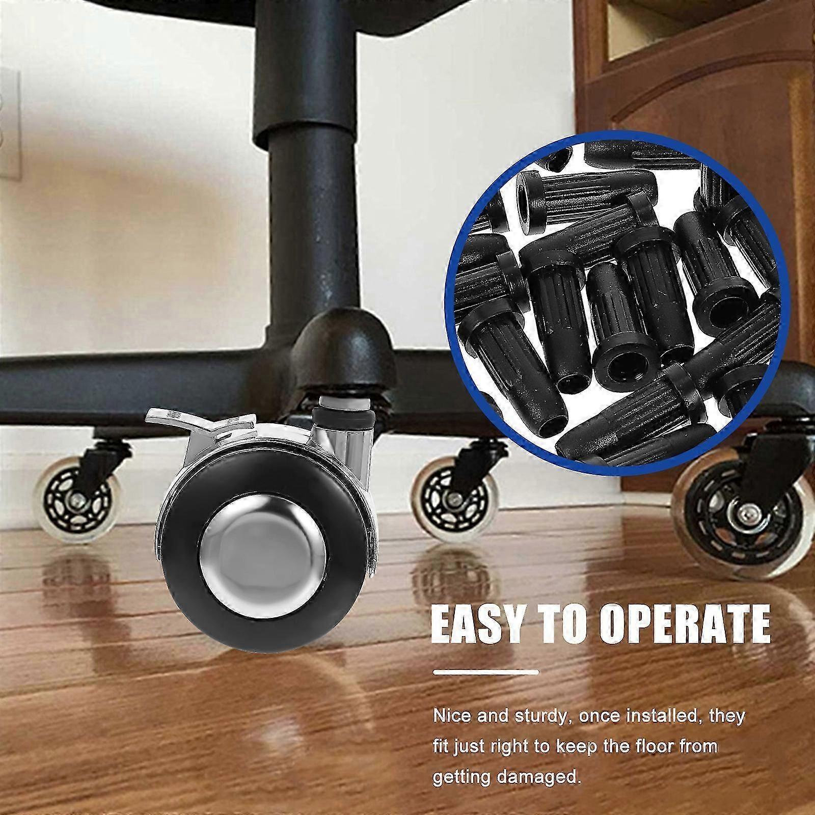 30 Pcs Metal Table Legs Caster Stem Sleeve Chair Foot Pad Wheel Socket ...