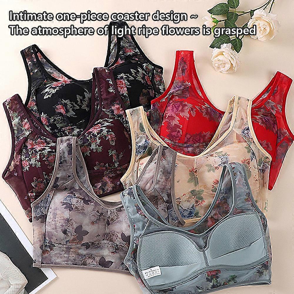 Ice Silk Lace Cooling Comfort Bra, Lace Buttonless Comfortable Bra ...