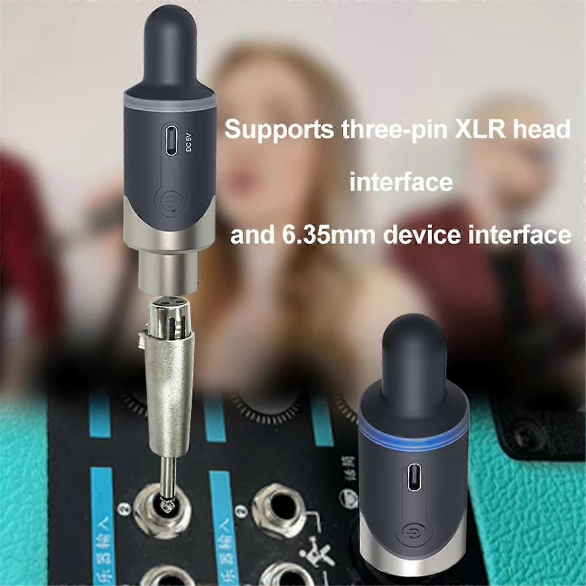 New UHF Wireless Mic Adapter XLR Transmitter & Receiver Converter ...