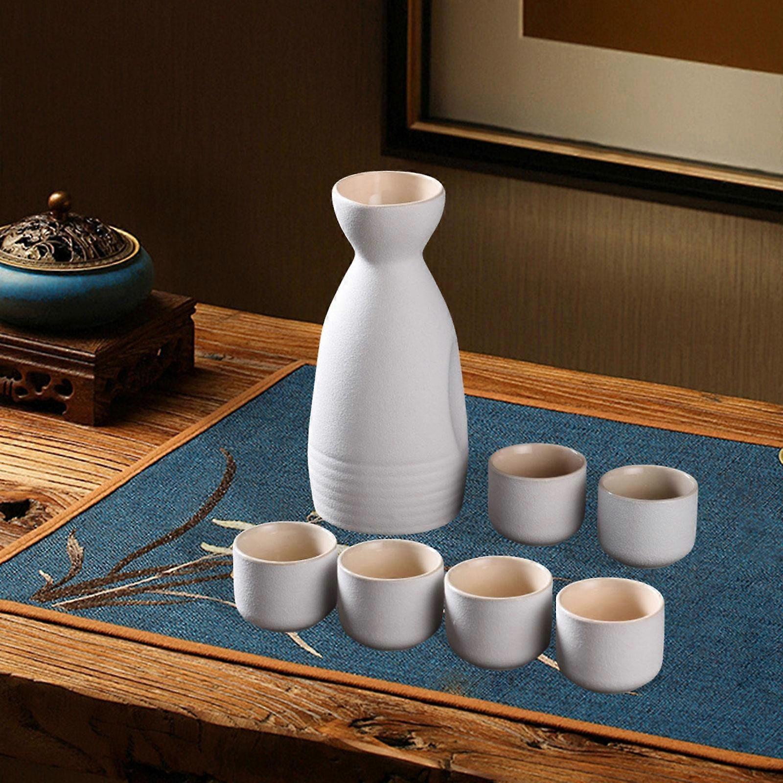 Ceramic Sake Set Pot Cups Decor with 6 Gifts Creative Drink Traditional ...