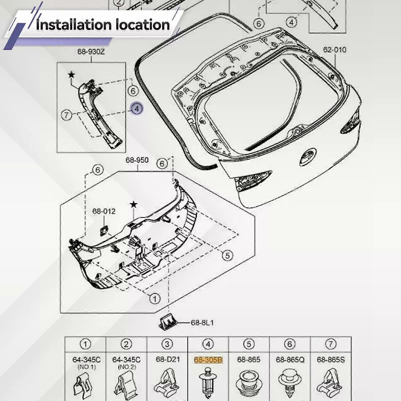 Side Parcel Shelf Gate Trim Hanger For Mazda 3 CX-3 CX-30 BHN9-68-301 ...