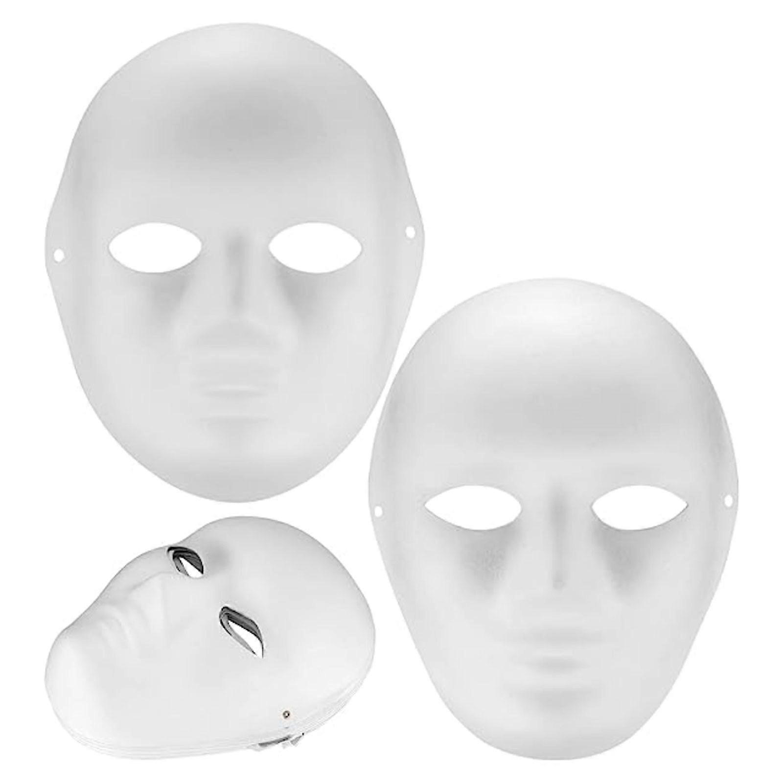 DIY Full Face Masks Paper Blank White Halloween Cosplay Paintable for ...