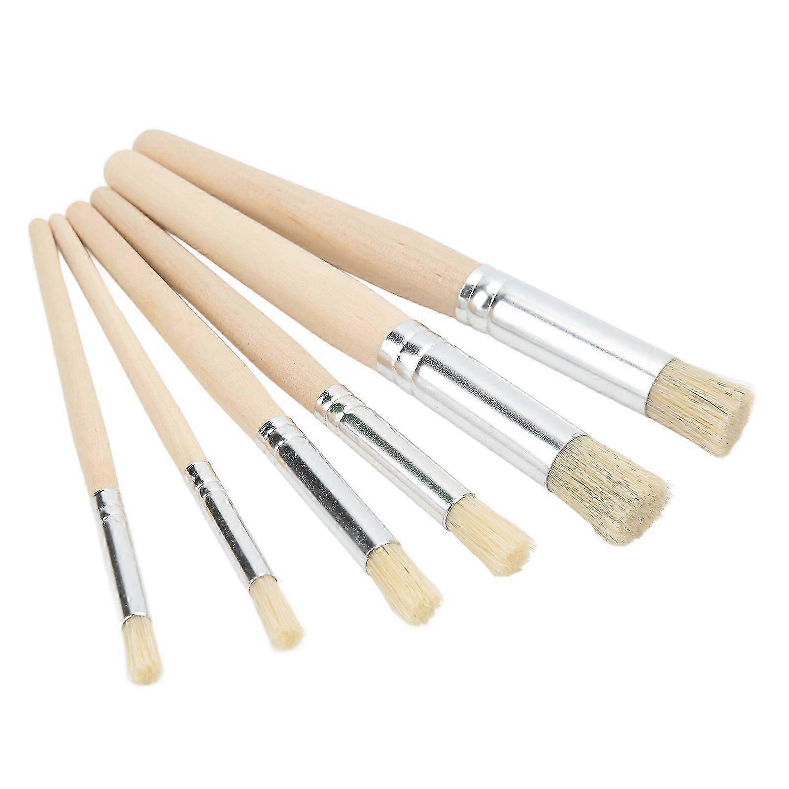 25-26 6PCS Wooden Stencil Brushes Ergonomic Stencil Brush Set Painting ...