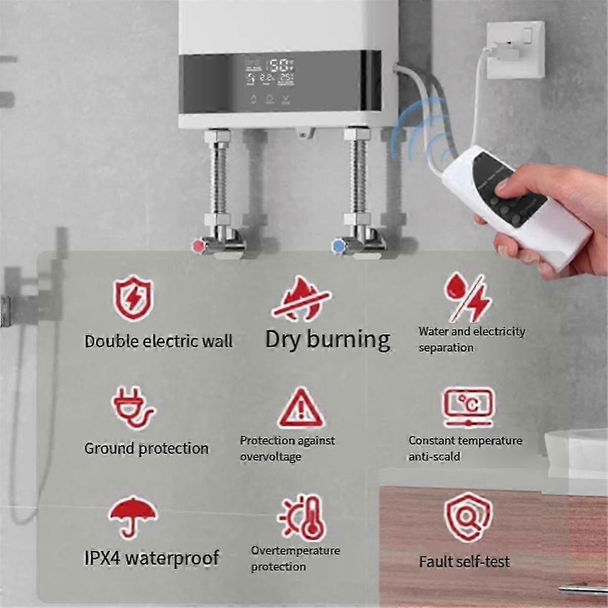 Water Heater Electric,Instant Hot Water Heater with Remote Control ...