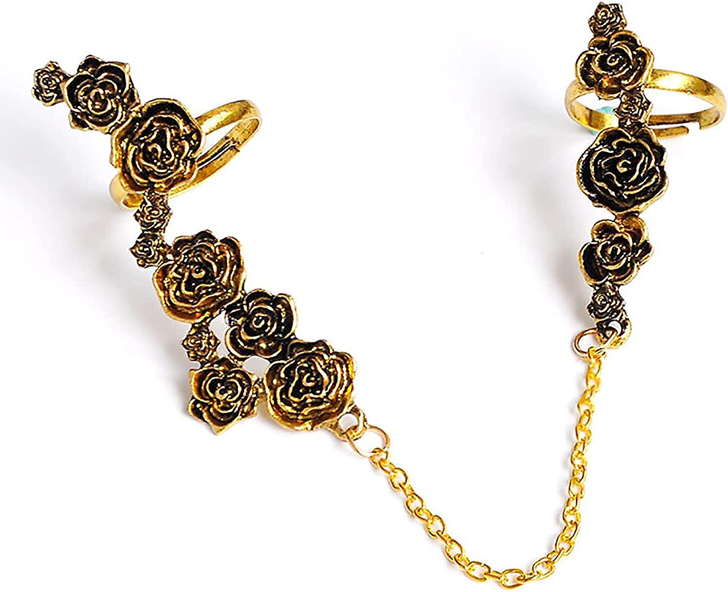 Vintage Knuckle Chain Rings Stackable Finger Rings Double Refers Rings ...