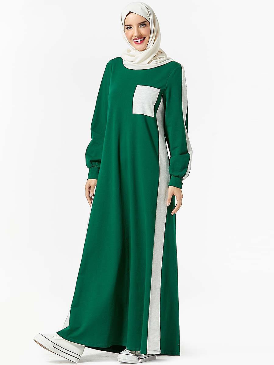 Plus Size Muslim Dress Women Embroidered Tracksuit Dubai Arab Big Swing ...