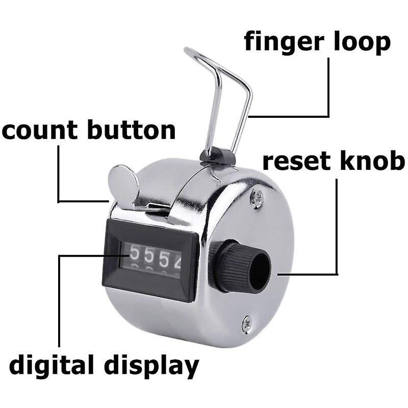 Set of 3 Hand Tally Counters, Lap Tracking 4 Digits Manual Mechanical ...