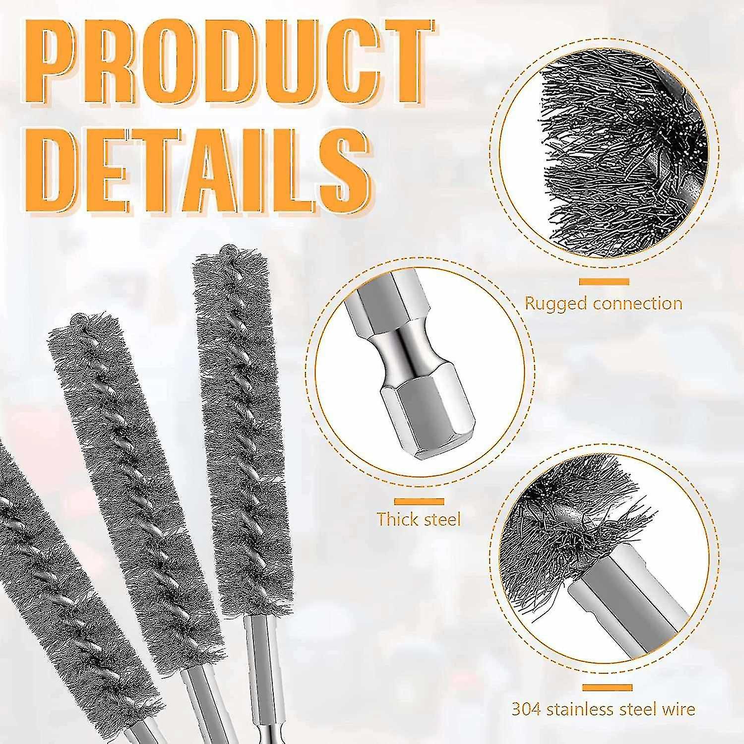 Stainless Steel Hole Brush Stainless Steel Bristle Wire Brush For Drill ...