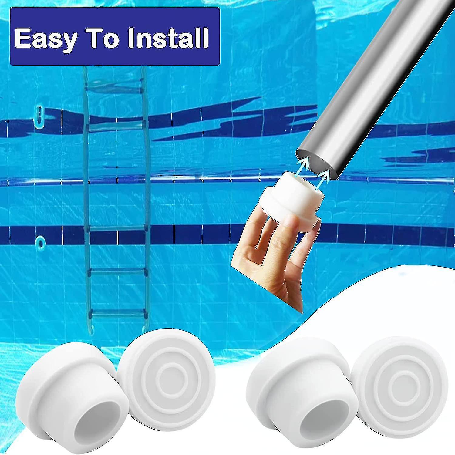 2pcs Pool Ladder Bumpers For Inground Pool, White Rubber Inground Pool ...