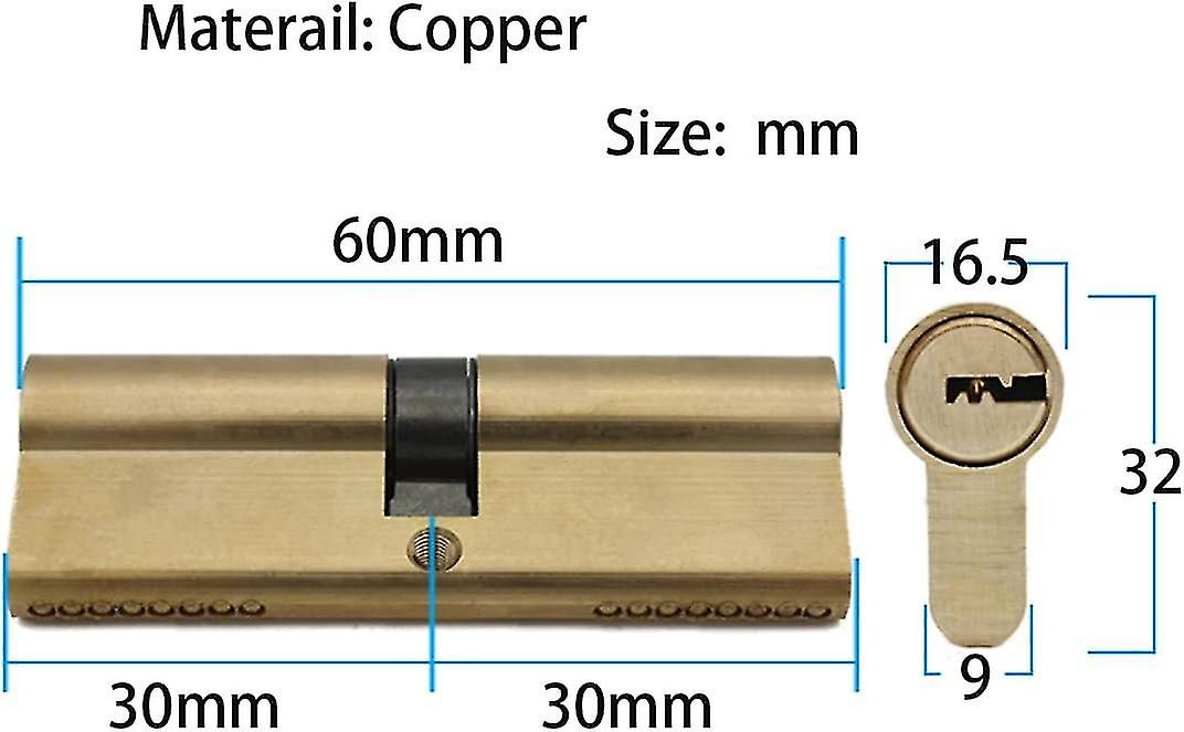Euro Cylinder Lock 45/45 Brass Anti-Theft Door Lock Cylinder Barrel ...
