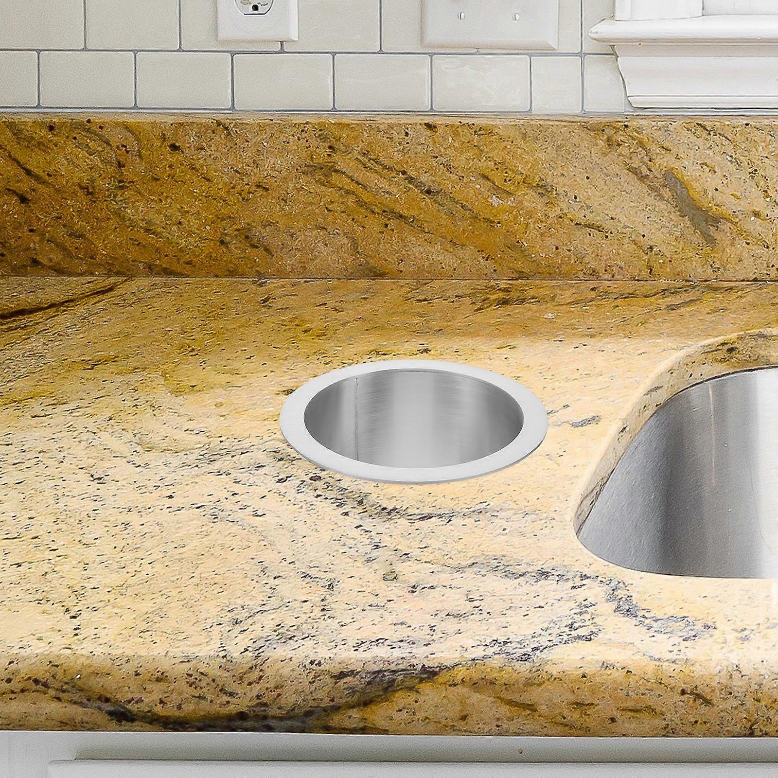 Drop-in Trash Chute Stainless Steel Round Built-in Countertop Waste ...