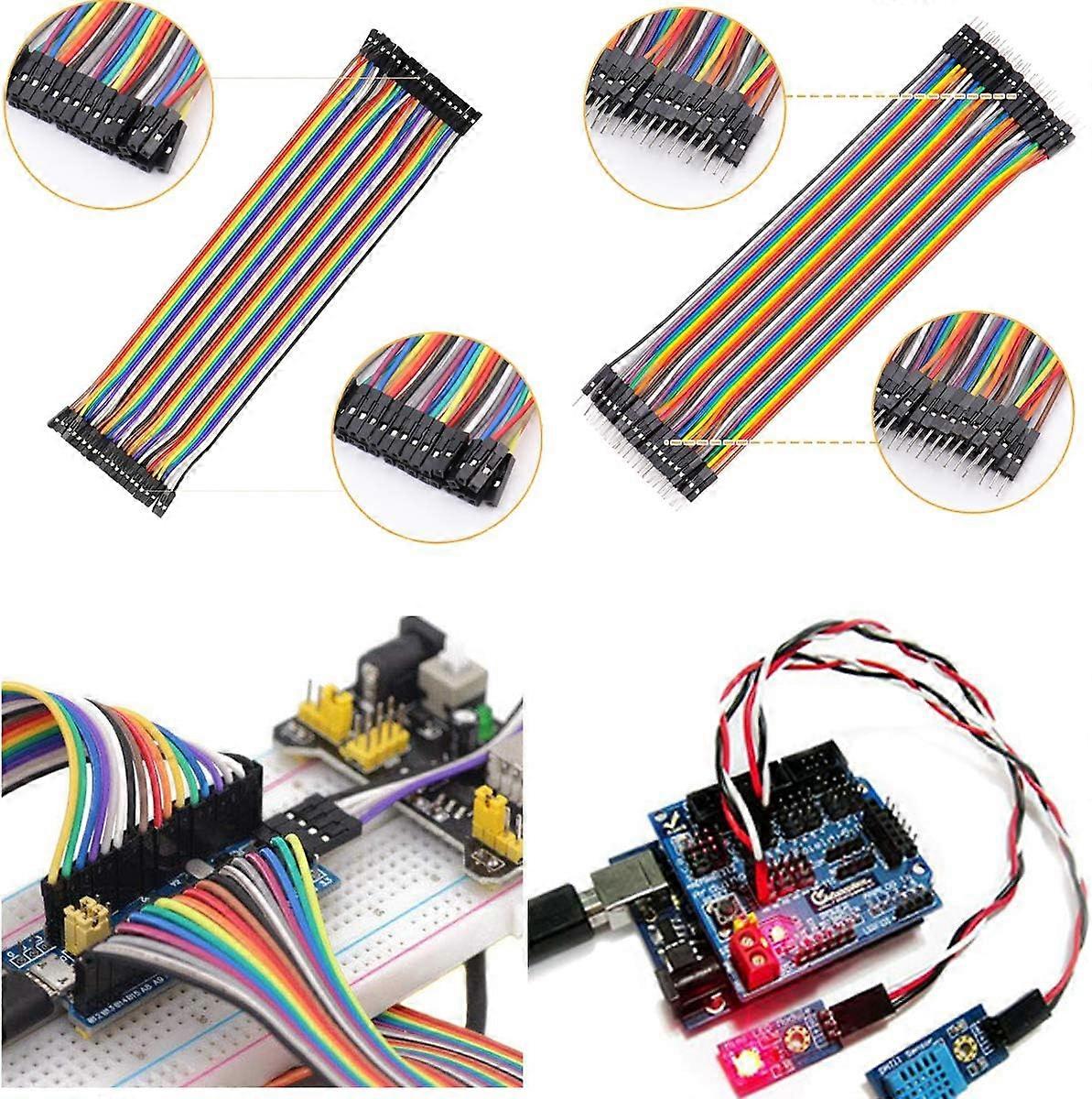 Jumper Wire Cable 3 x 40pcs Each 20cm,3 in 1 Dupont Breadboard Cables ...