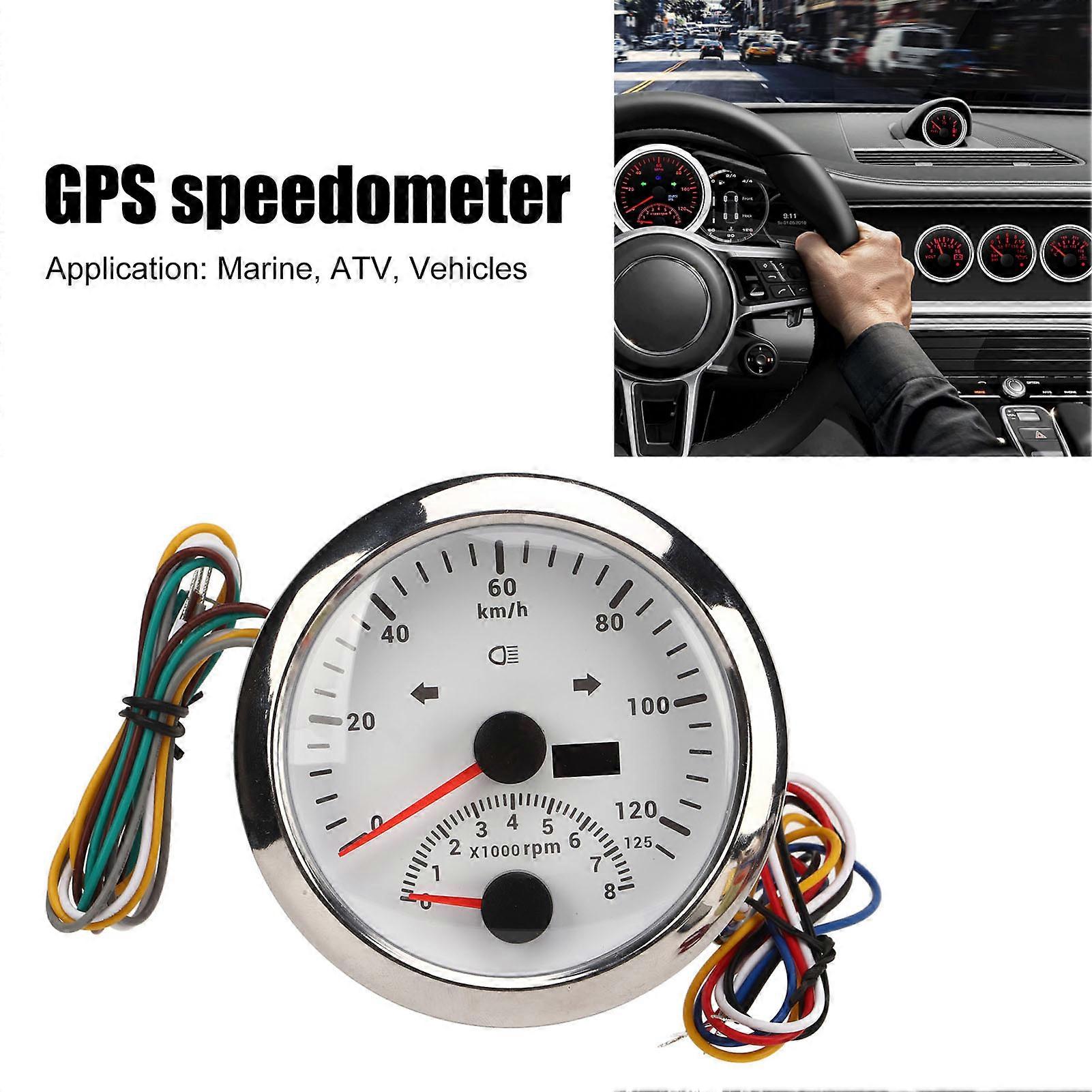 GPS Speedometer with Tachometer 8000 RPM 85mm 3 3/8 in GPS Speedometer ...