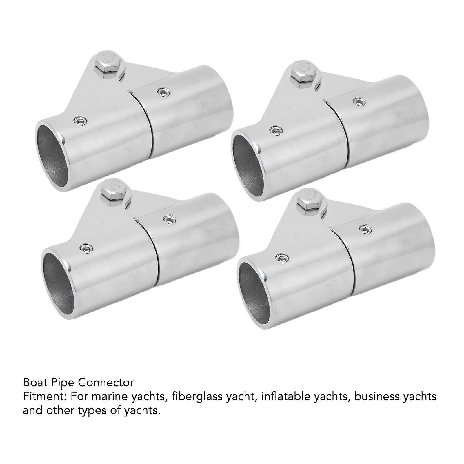 4Pcs Swivel Pipe Connector 25MM Stainless Steel Rugged Stable Boat Pipe ...