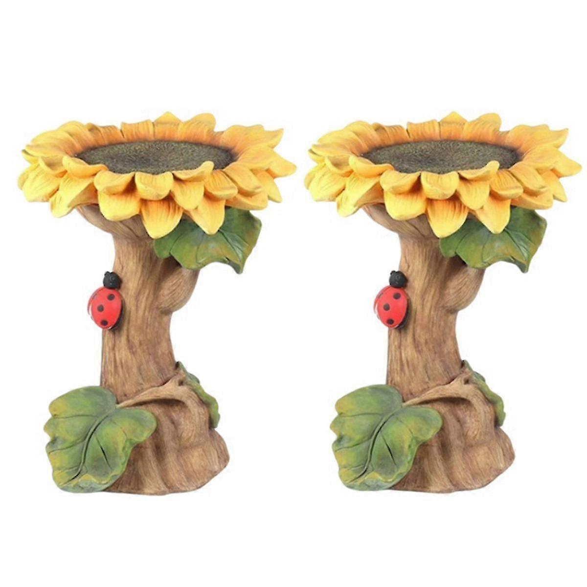 Polyresin Sunflower Bird Bath Pedestal,Handmade Sunflower Gifts for ...