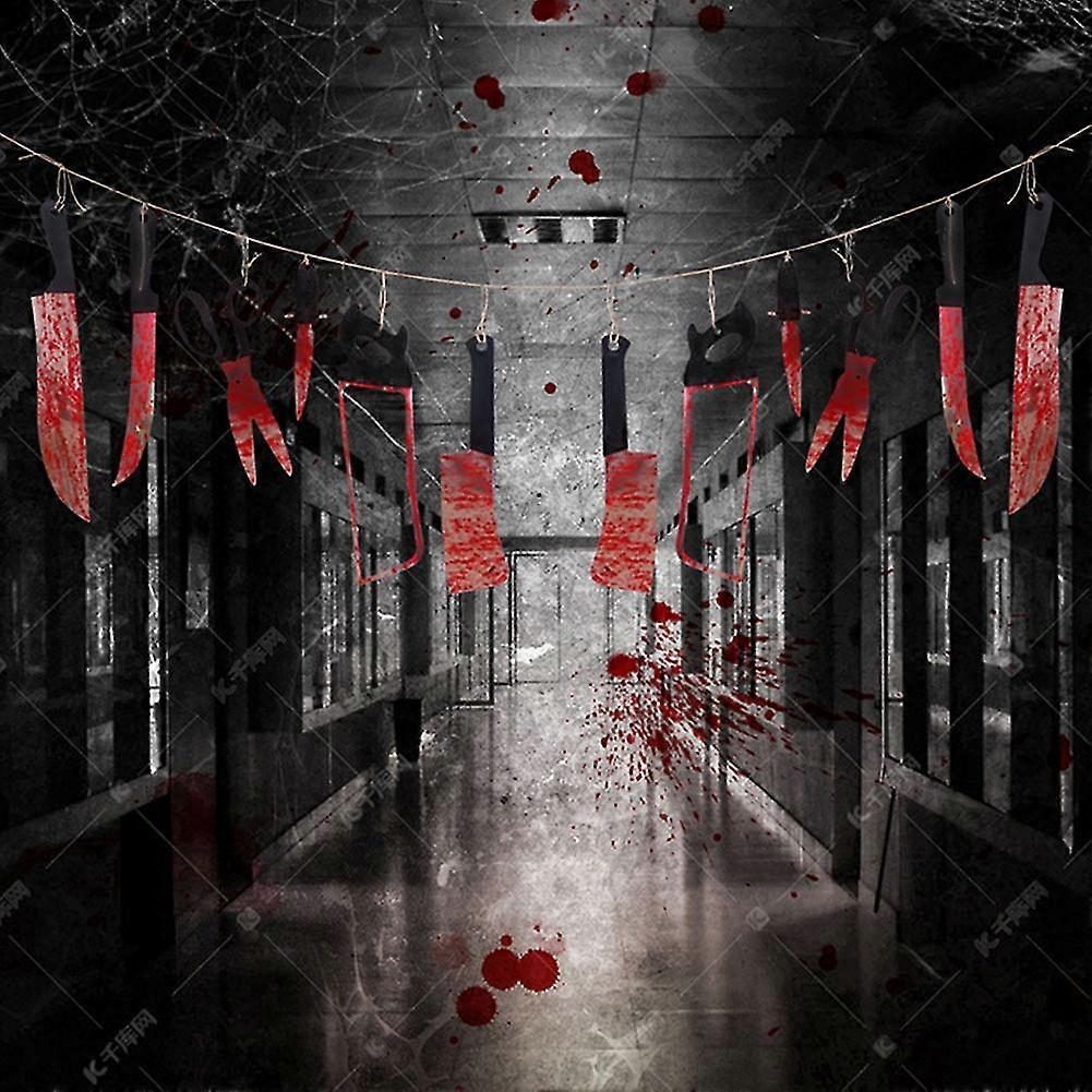 Scary Bloody Knives Blades Hanging Banner Flag Haunted House Halloween ...