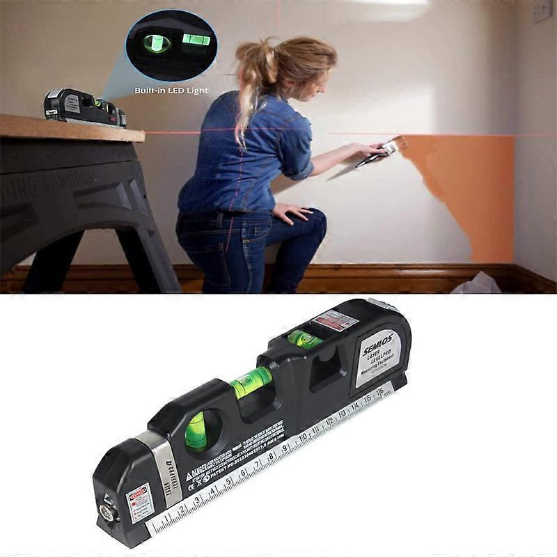 Multi-Purpose Laser Level, Infrared Spirit Level Tool with Ruler Mini ...